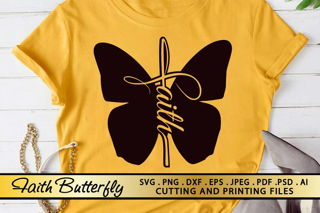 SVG Faith Cross Butterfly SVG PNG EPS DXF Cut Files - So Fontsy