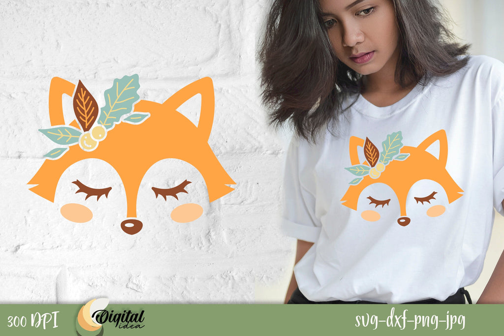 SVG Fall Animals. Autumn Fox Design SVG. - So Fontsy
