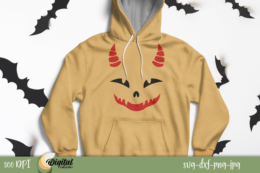 SVG Halloween Faces . Devil Faces SVG. - So Fontsy
