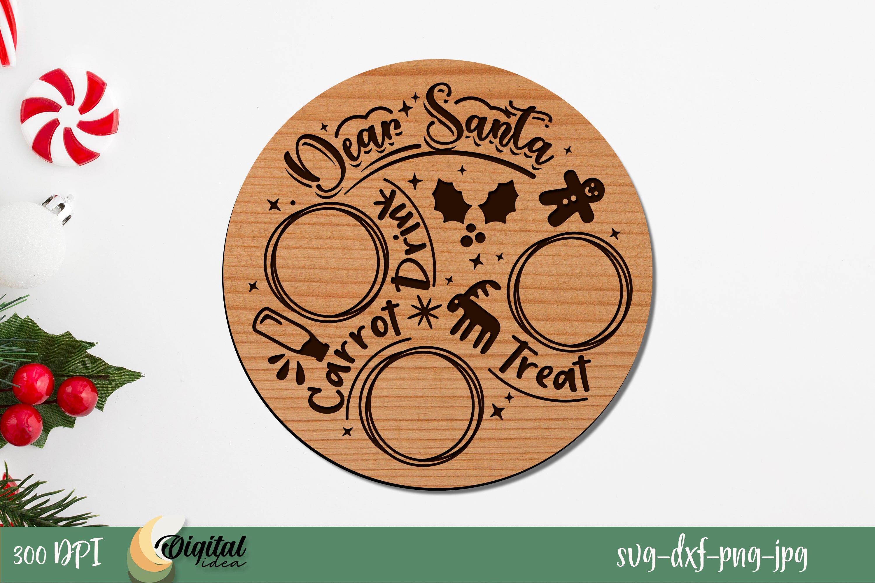 SVG Santa Board. Laser Cut Decor. SVG Christmas Laser Cut. - So Fontsy