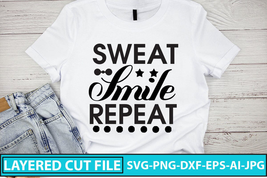 Sweat Smile Repeat SVG Cut File - So Fontsy