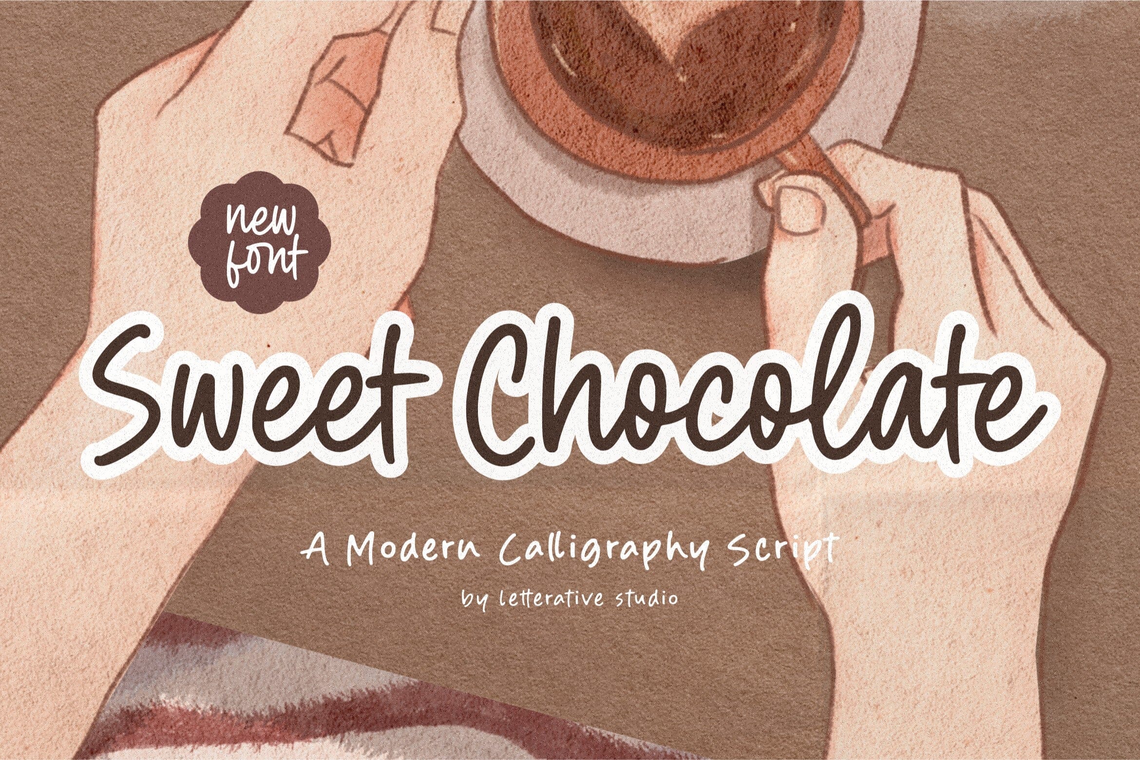 Sweet Chocolate Modern Calligraphy Script Font - So Fontsy