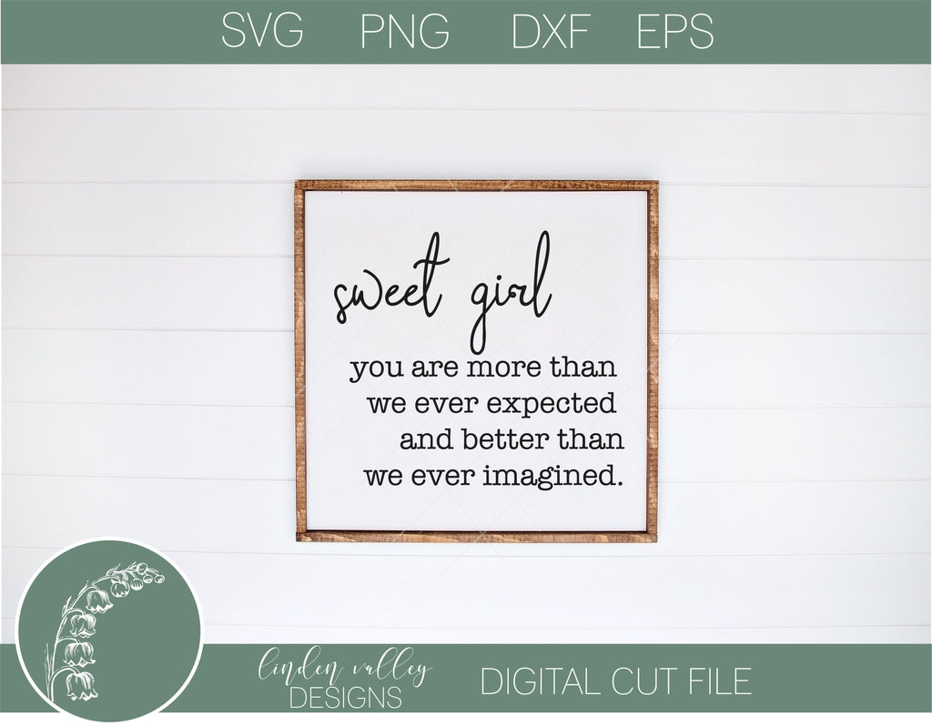 Sweet Girl SVG - So Fontsy