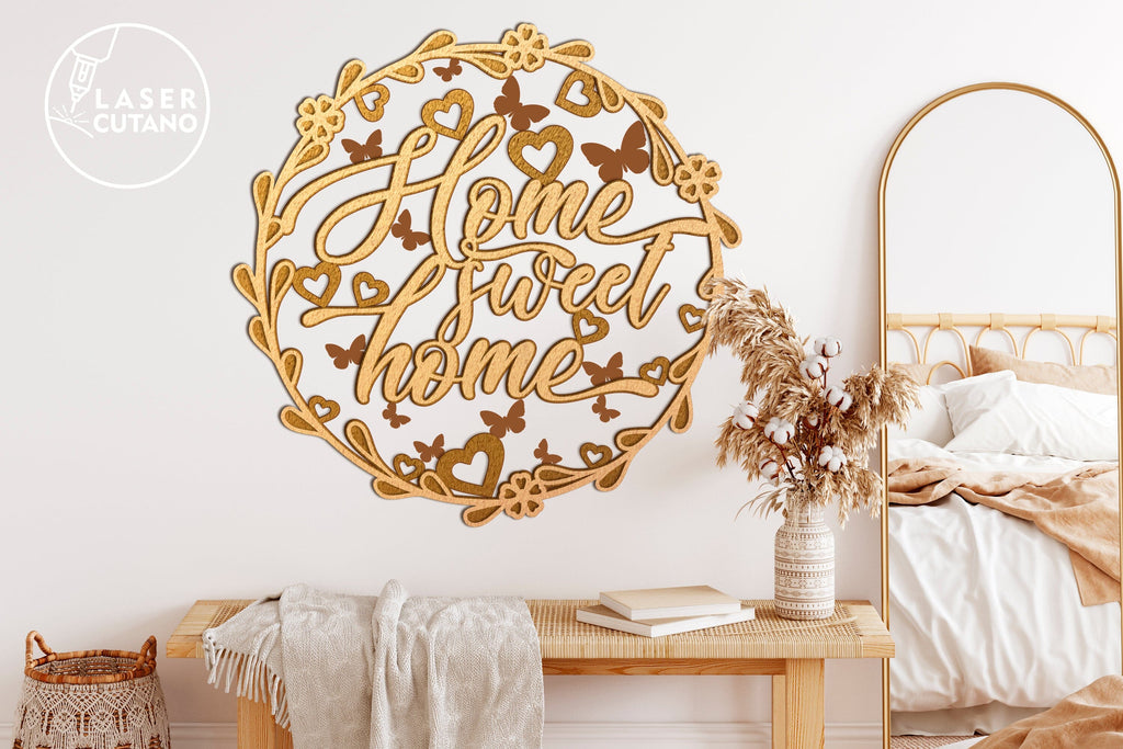 Sweet Home Signs Bundle Multilayer Cut Template, Mandala, Sign SVG, 3D ...