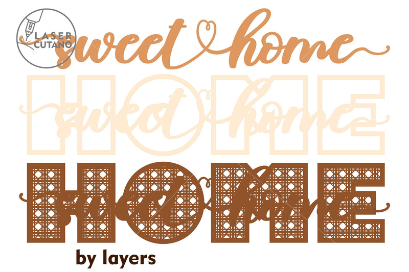 Sweet Home Signs Bundle Multilayer Cut Template, Mandala, Sign SVG, 3D ...