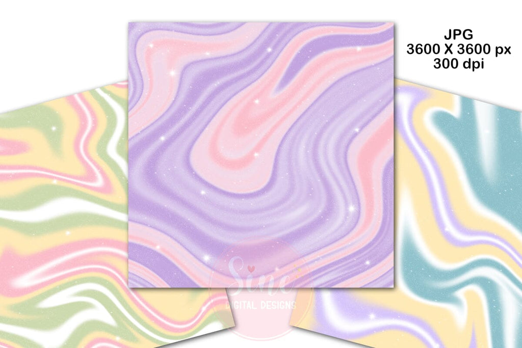 Sweet Unicorn Pastel Digital Papers Backgrounds Set - So Fontsy