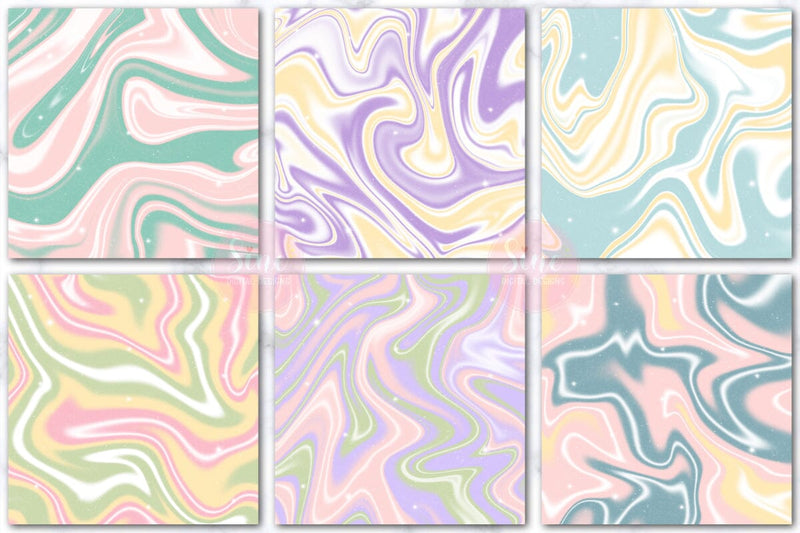 Sweet Unicorn Pastel Digital Papers Backgrounds Set - So Fontsy