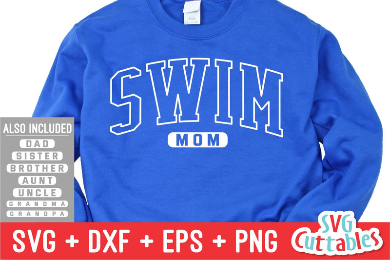 Swim Family svg - Swim Mom svg - eps - dxf - png - Swim Cut File - Sil ...