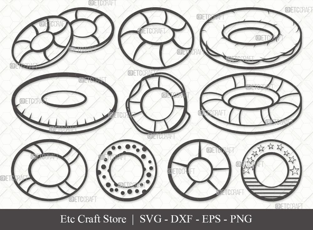 Swim Ring Outline SVG Cut File | Ring Buoy Svg | Lifesaver Svg ...
