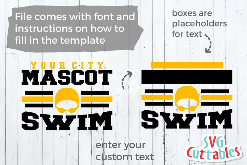 Swim SVG Template 008 | Shirt Design - So Fontsy