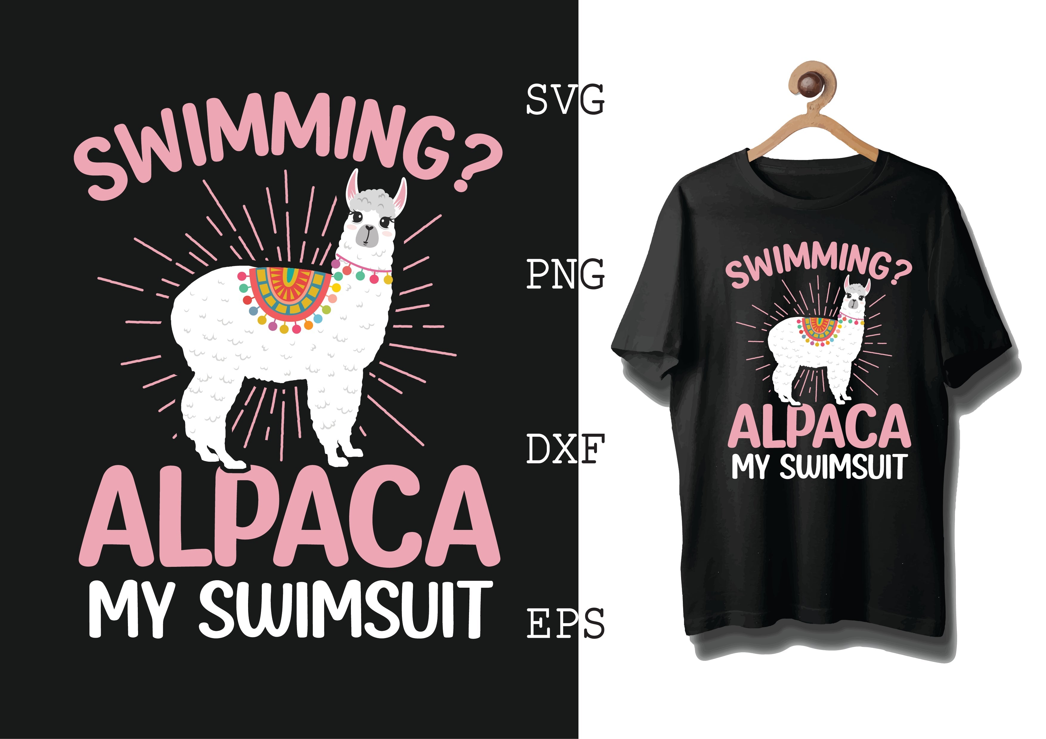 Swimming Alpaca My Swimsuit Svg, Alpaca Svg, Cute Llama Svg, Girl Llama ...