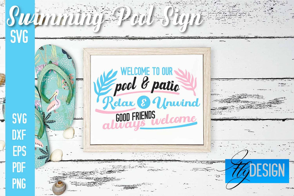 Swimming Pool Sign SVG Design | Funny Quotes SVG - So Fontsy