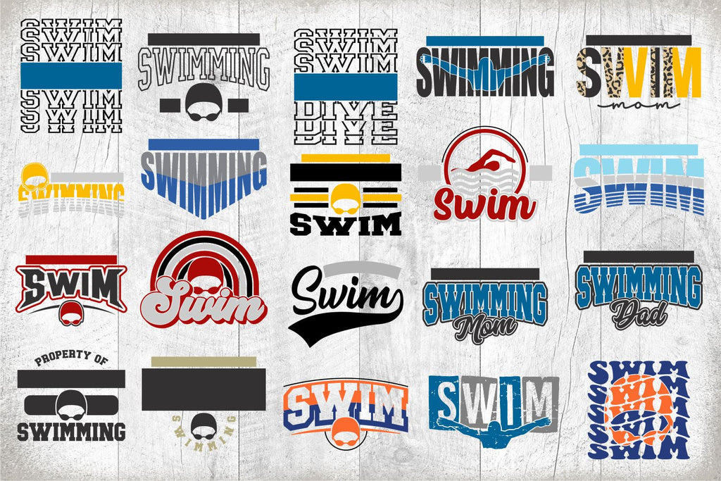 Swimming svg - Swim Cut File - Swim Template Bundle 1 - svg - eps - dx ...