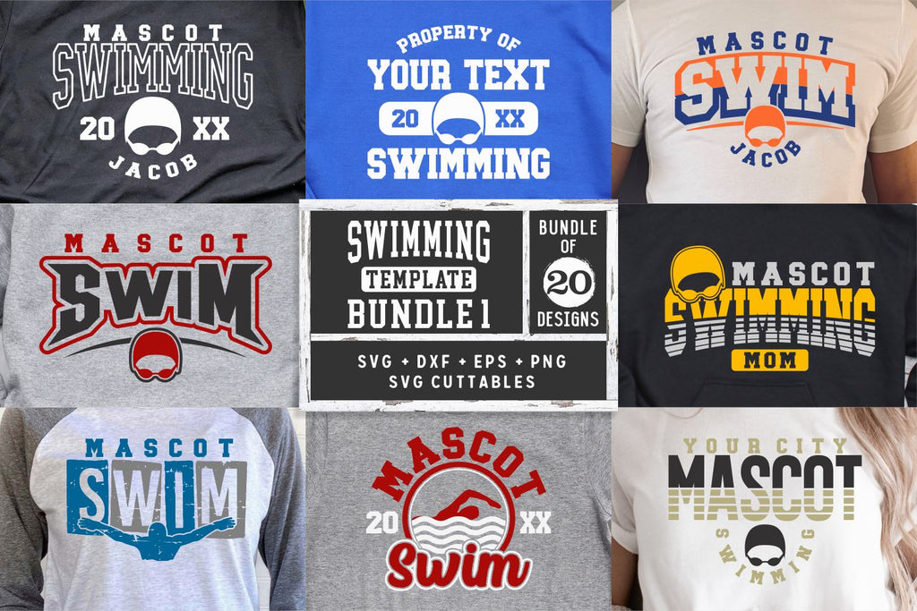 Swimming svg - Swim Cut File - Swim Template Bundle 1 - svg - eps - dx ...