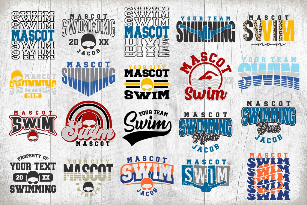 Swimming svg - Swim Cut File - Swim Template Bundle 1 - svg - eps - dx ...