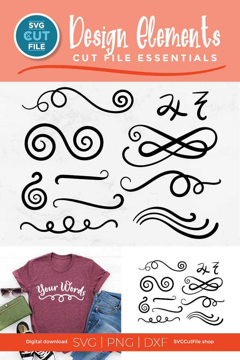 Flourish svg, swoosh svg, swashes svg, swirl svg, squiggle svg, swirly ...