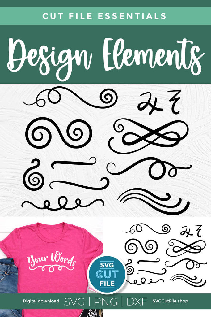 Flourish svg, swoosh svg, swashes svg, swirl svg, squiggle svg, swirly ...