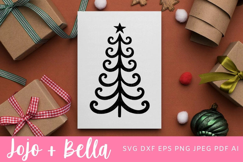 Swirly Christmas Tree Svg Bundle, Christmas Tree Svg, Christmas Svg ...