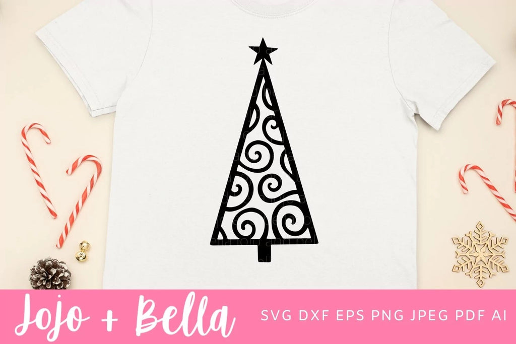 Swirly Christmas Tree Svg Bundle, Christmas Tree Svg, Christmas Svg ...