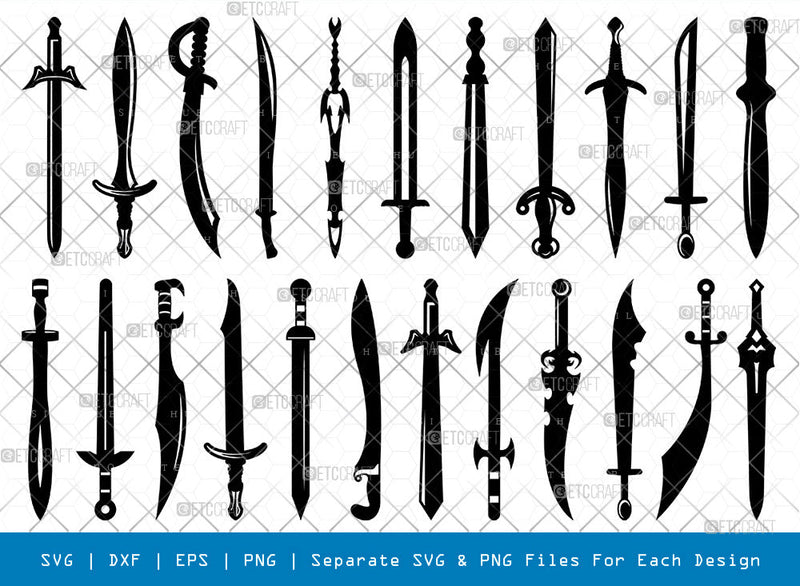 Sword SVG, Dagger Silhouette, Knife Svg, Weapon Svg, Cutlass Svg ...