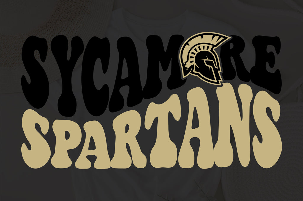 Sycamore Spartans svg, wavy style svg, EPS PNG Cricut Instant Download ...
