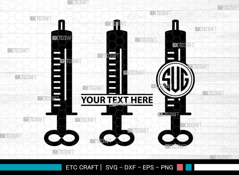 Syringe Icons Monogram, Syringe Svg, Vaccination Svg, Syringes ...