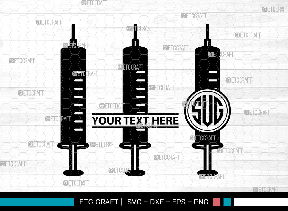 Syringe Icons Monogram, Syringe Svg, Vaccination Svg, Syringes ...