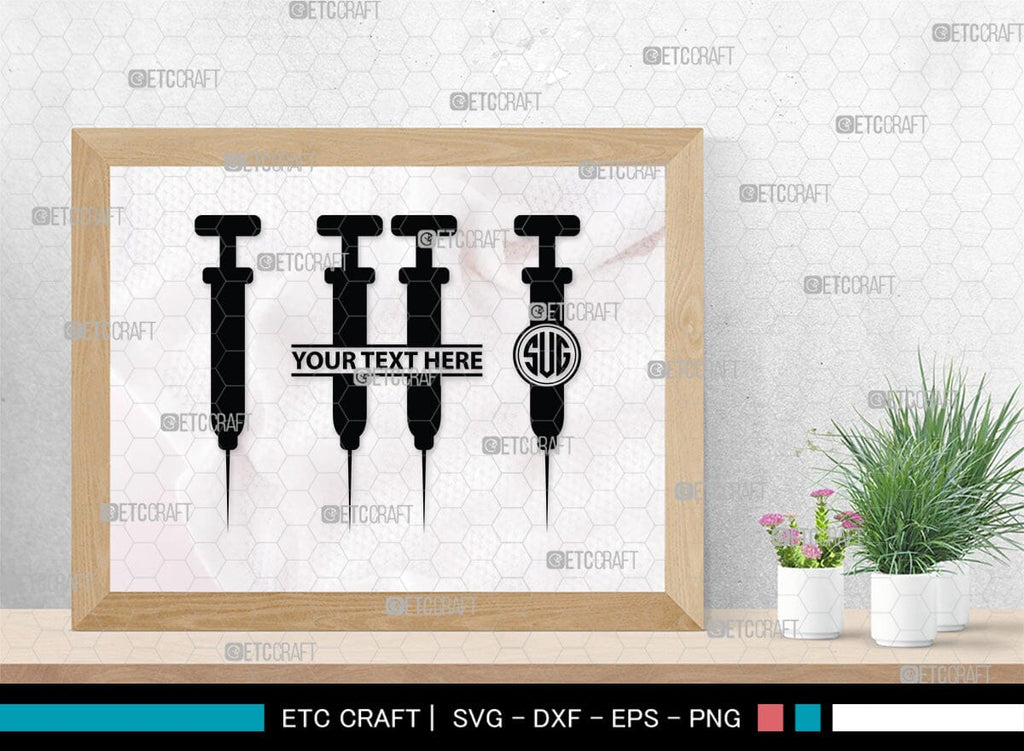 Syringe Monogram, Syringe Silhouette, Syringe SVG, Injection Svg ...