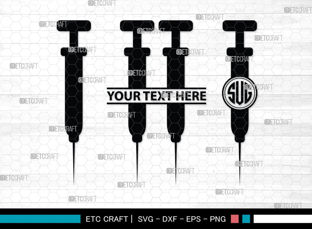 Syringe Monogram, Syringe Silhouette, Syringe SVG, Injection Svg ...