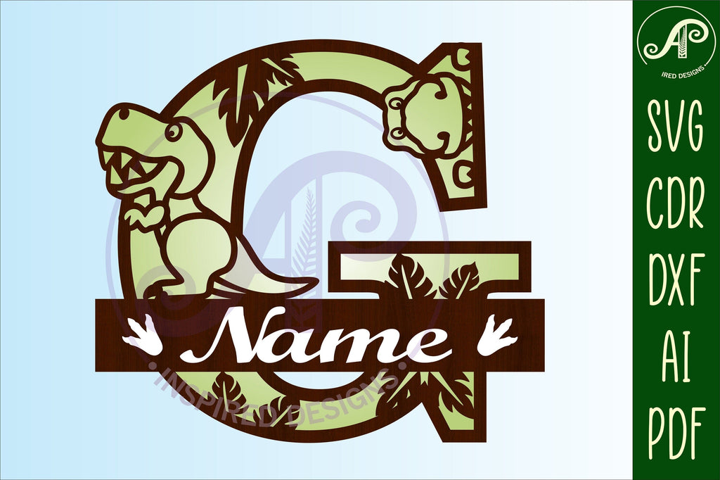 T Rex Capital Letter G SVG Cut File - So Fontsy