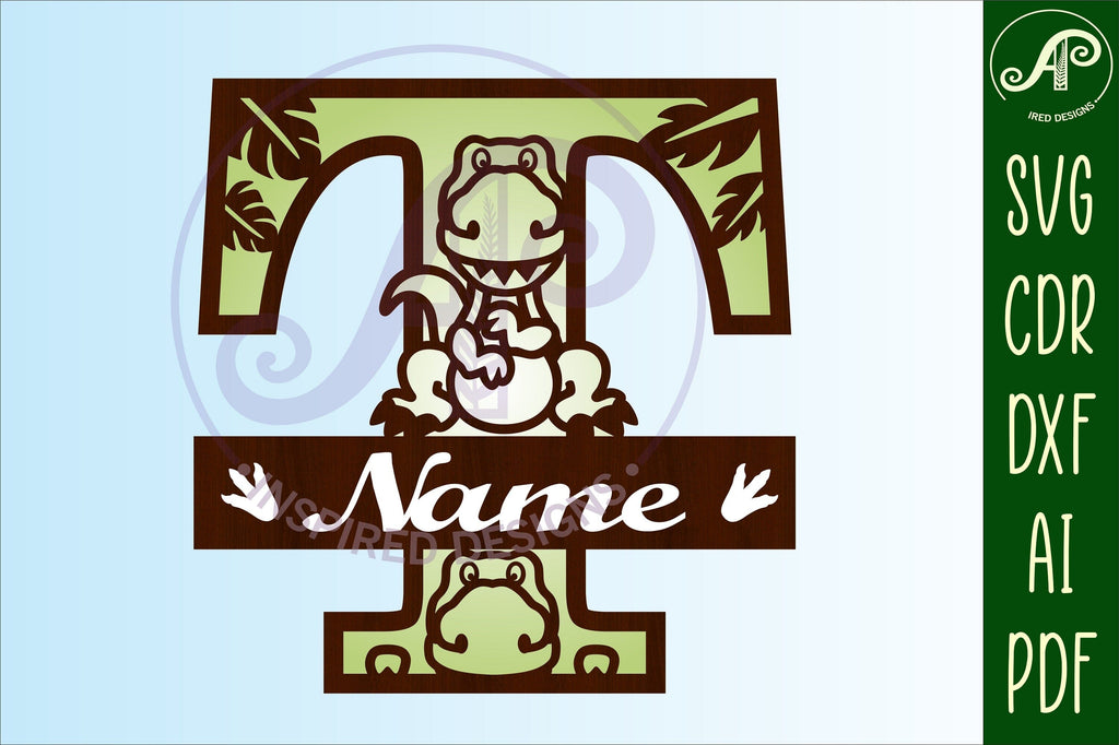 T Rex Capital Letter T SVG Cut File - So Fontsy