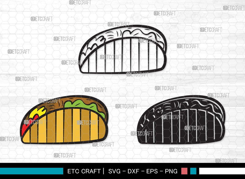 Taco Monogram SVG | Mexican Food Svg | Taco Tuesday Svg | Tacos Svg | Taco Clipart - So Fontsy