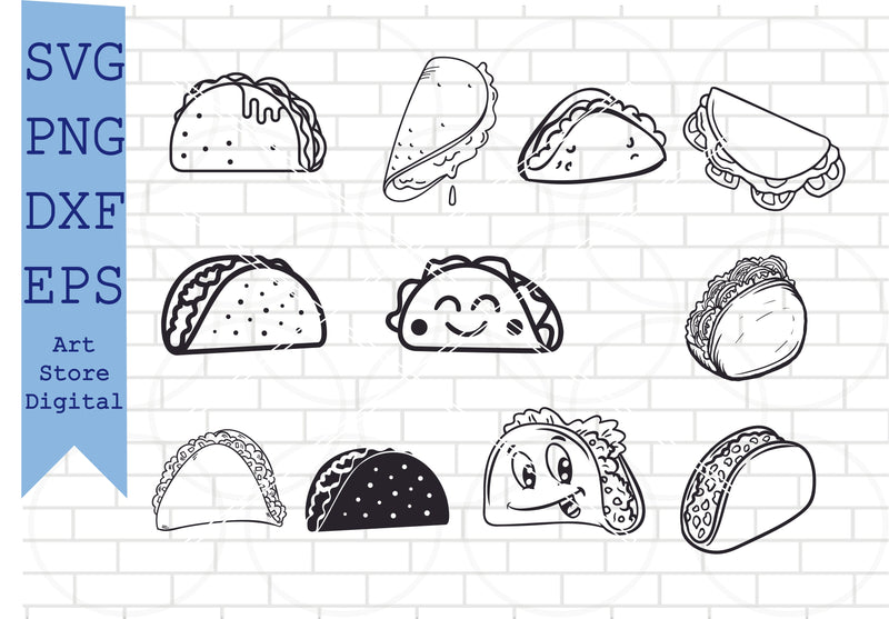 Taco Svg Bundle, Taco Silhouette Svg, Taco Tuesday Svg, Feed Me Tacos Svg, Taco Shirt Svg, Taco ...