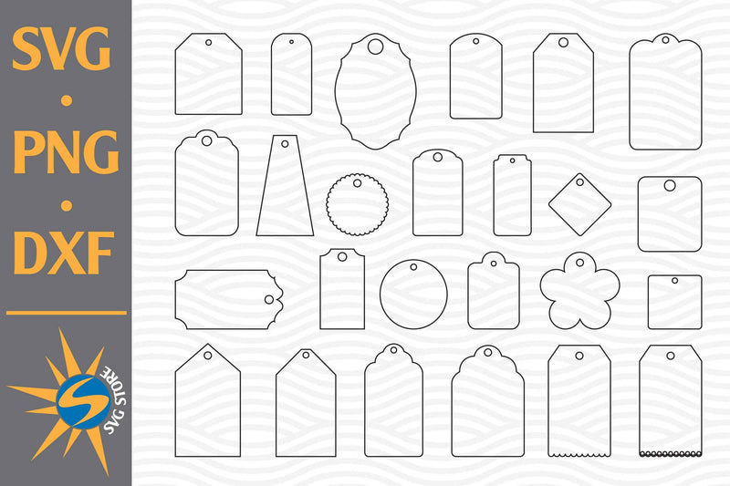 Tag Outline SVG, PNG, DXF Digital Files Include - So Fontsy