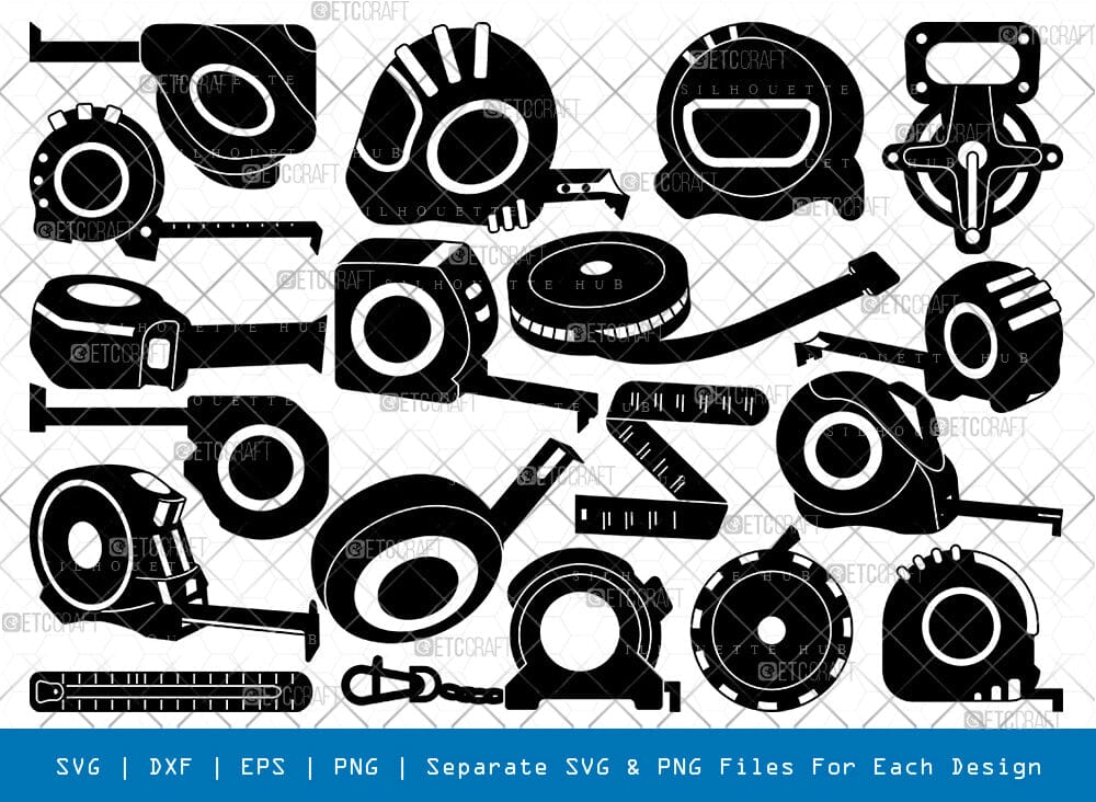 Tape Measure Silhouette, Tape Measure SVG, Tailor Measure Tape Svg ...