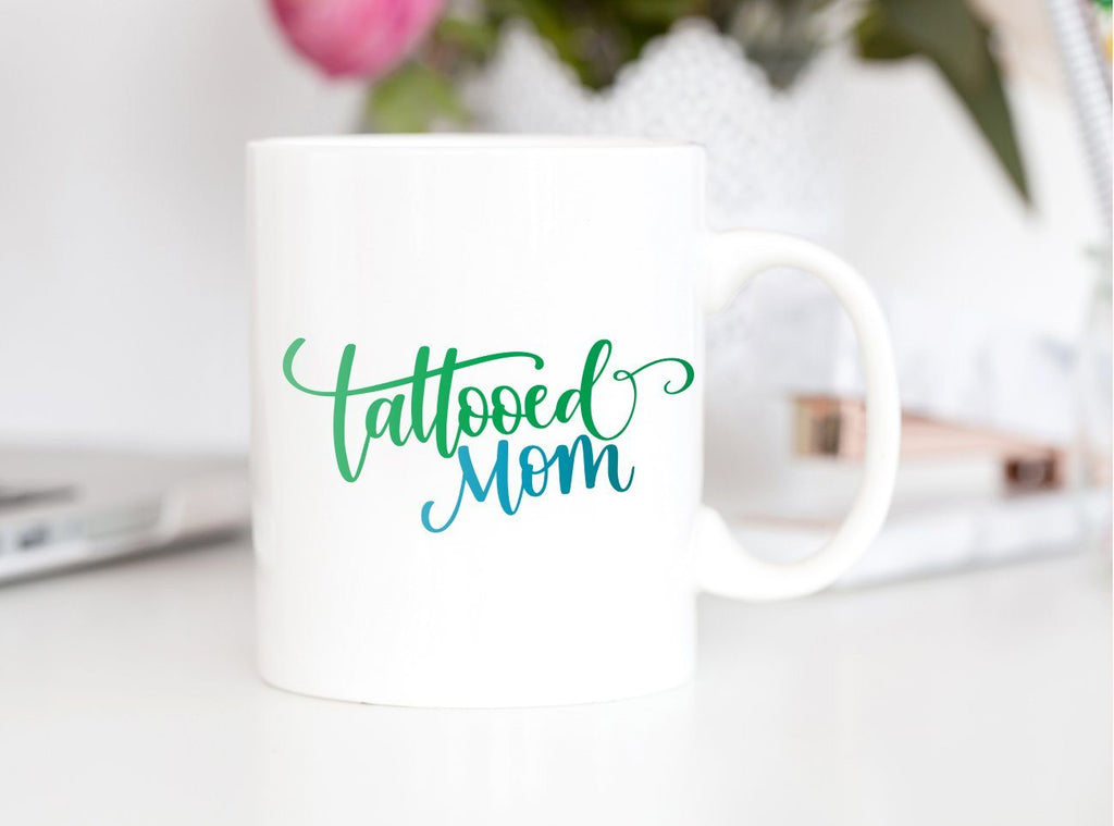 Tattooed Mom Hand Lettered SVG DXF PNG Cut File - So Fontsy