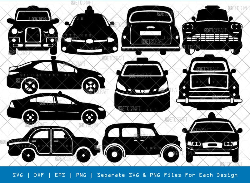 Taxi Cab Silhouette, Taxi Cab SVG, Taxi Car Svg, Taxi Svg, Cab Svg ...