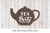 Tea party calligraphy hand lettering on tea pot SVG - So Fontsy