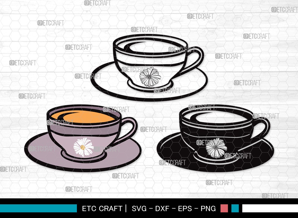 Tea Set SVG Cut File | Tea Cup Svg | Tea Pot Svg | Tea Kettle Svg | Tea ...