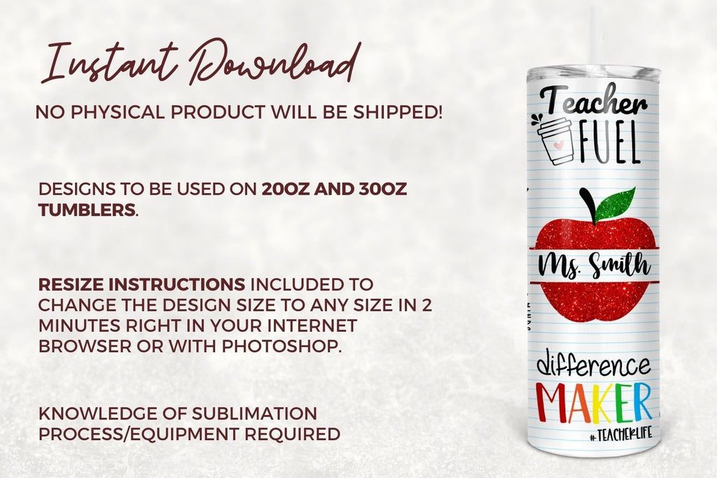 Teacher 20 oz Skinny Tumbler Bundle, Teacher Life Back To School ...