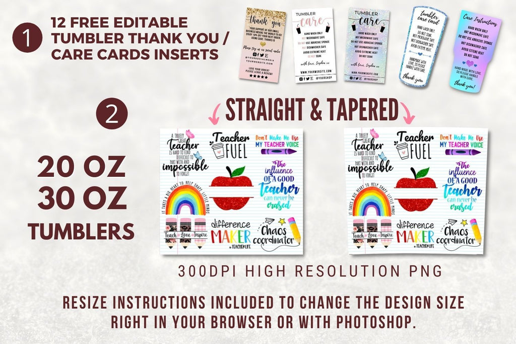 Teacher 20 oz Skinny Tumbler Bundle, Teacher Life Back To School ...