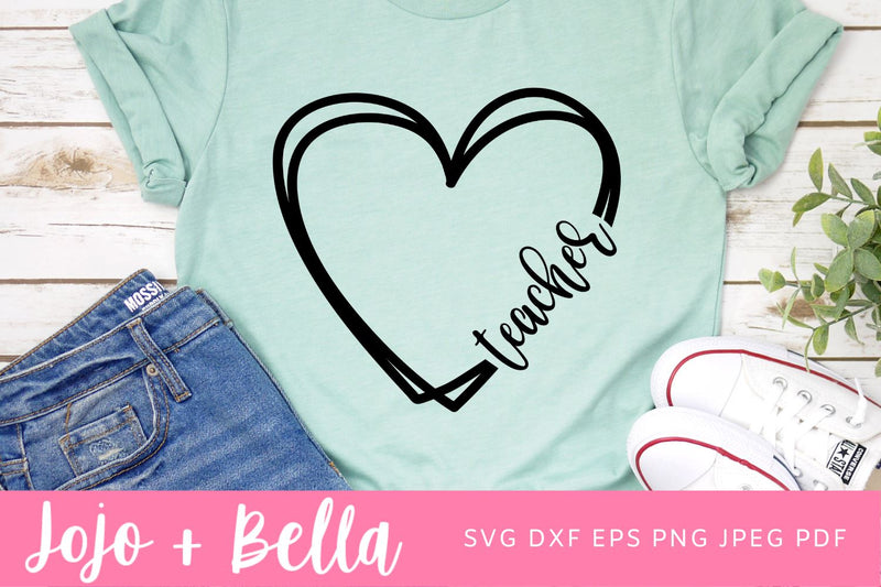 Teacher Heart, Teacher Appreciation SVG Files, Instant Download, Cricut ...