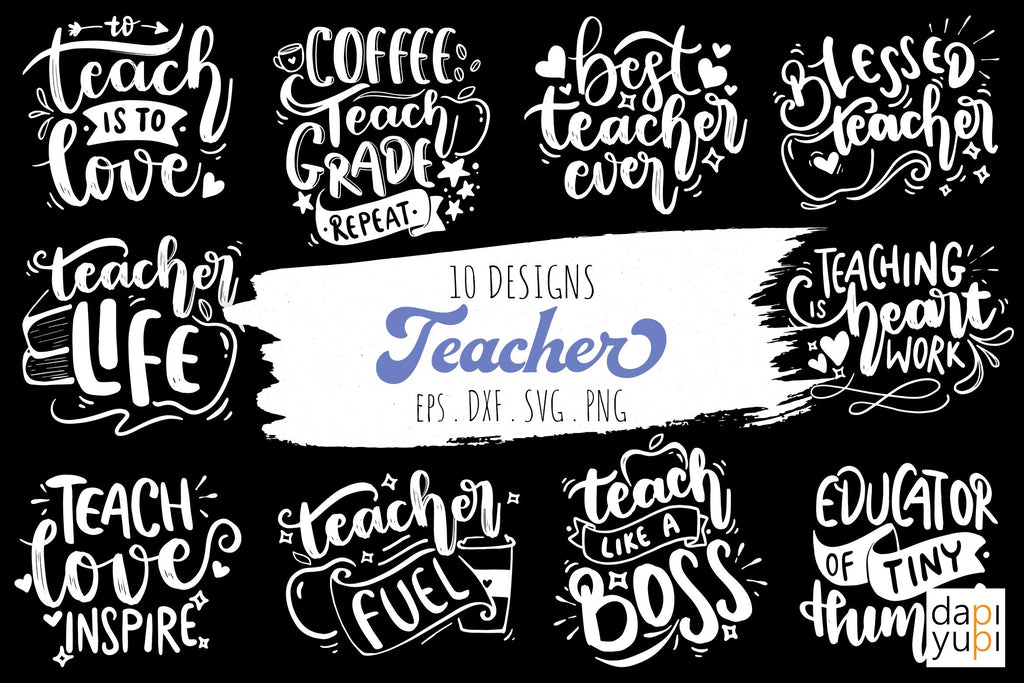 Teacher Lettering Quotes Bundle - So Fontsy