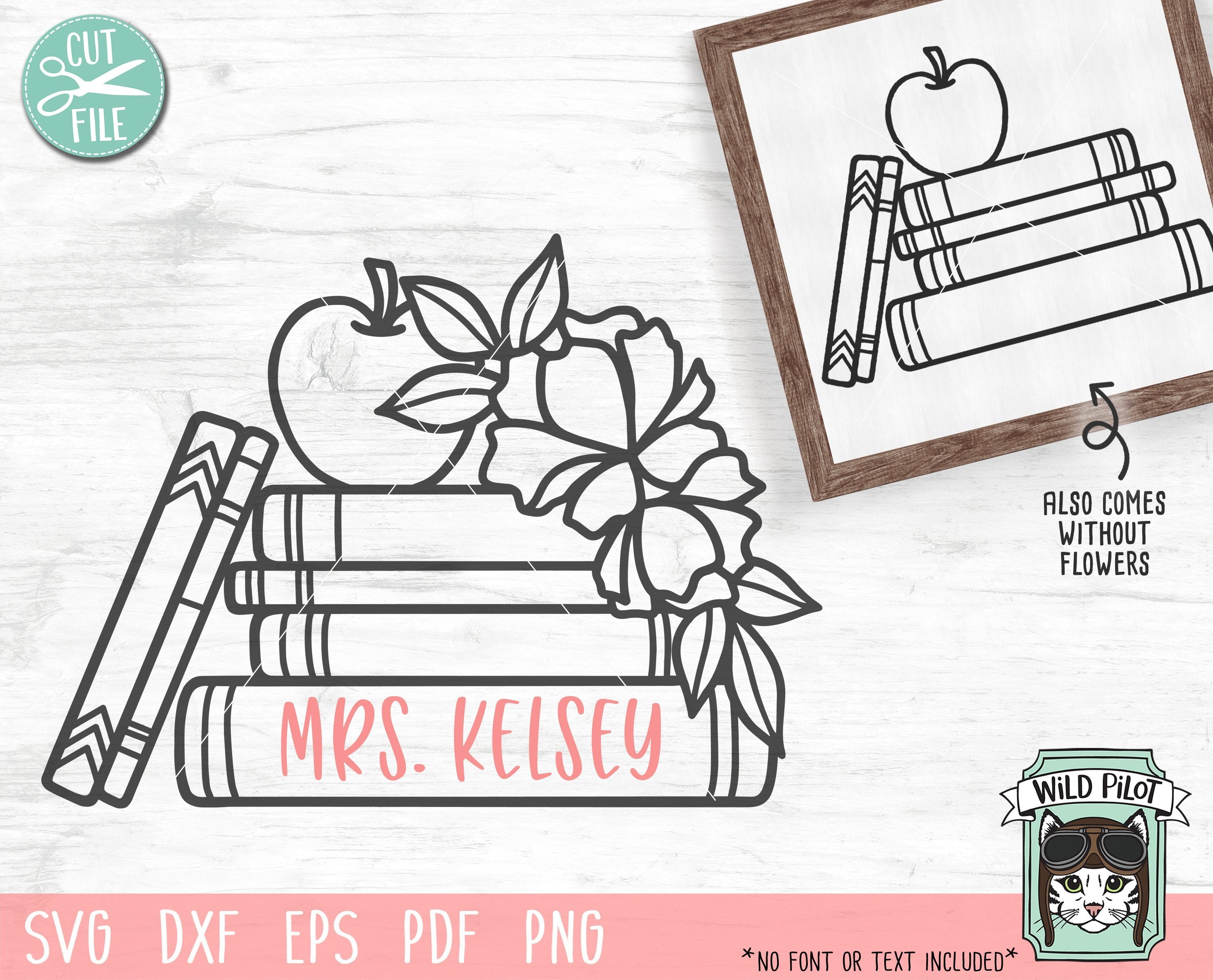 Teacher Monogram Sign SVG Cut File - So Fontsy