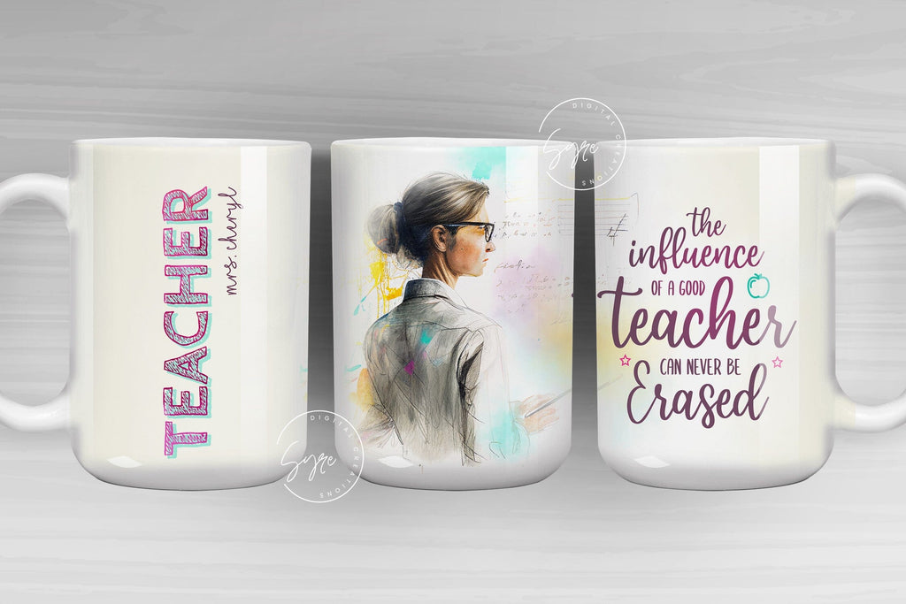 Teacher Mug Wrap PNG, Add Teacher Name, Teachers Life, Teacher ...