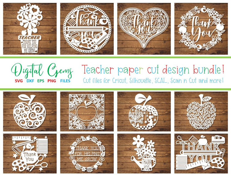 Teacher paper cut bundle - So Fontsy