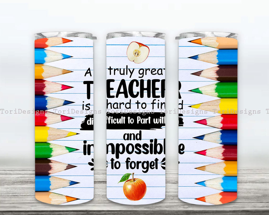 Teacher Rainbow Pencils 20oz Skinny Straight Tumbler Sublimation ...