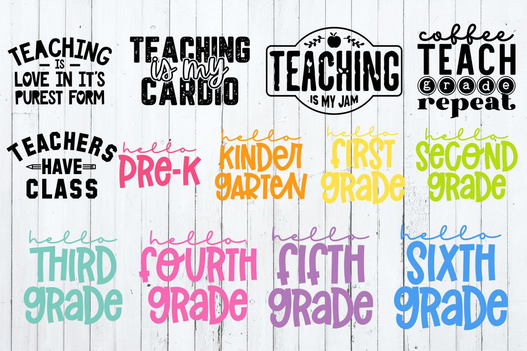 Teacher Shirt Bundle svg - Teacher Cut File - svg - dxf - eps - png ...