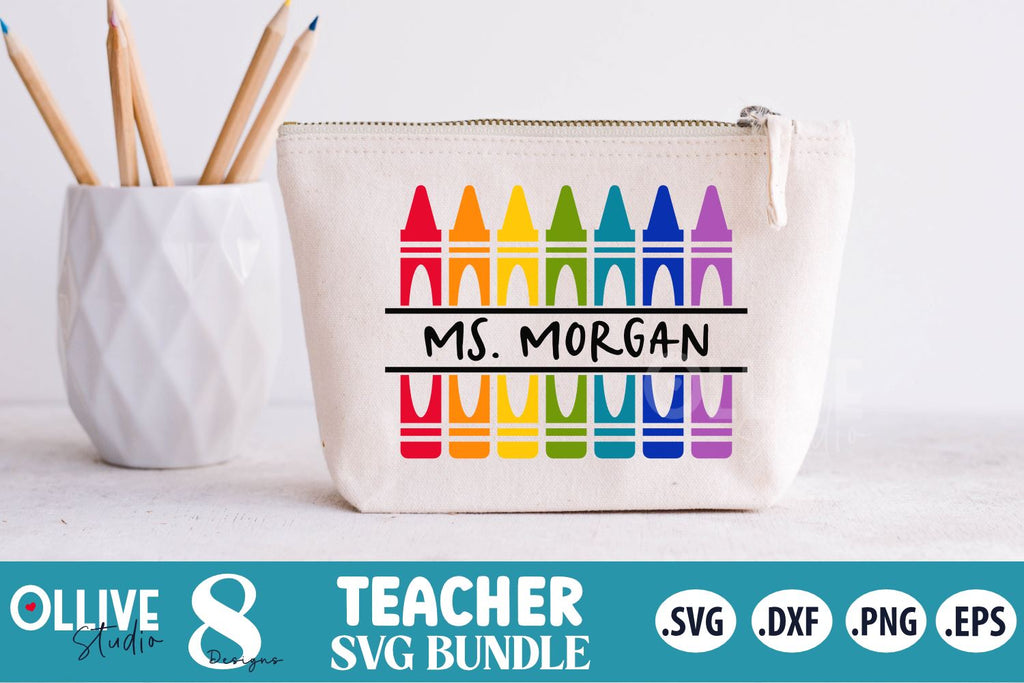 Teacher Split Monogram SVG Bundle | School Monogram SVG - So Fontsy