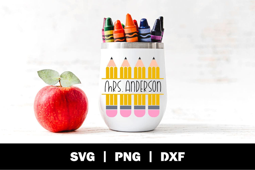 Teacher Split Monogram SVG - So Fontsy